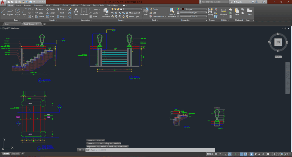 Denah dan Gambar CAD Arsitek Detail Tangga_Detail Tangga 3 | Sipilpedia
