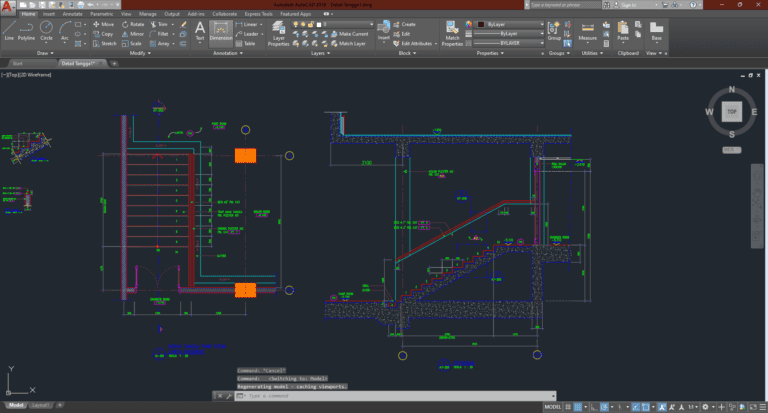 Denah dan Gambar CAD Arsitek Detail Tangga_Detail Tangga1 | Sipilpedia