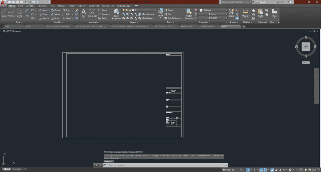 Denah dan Gambar CAD Arsitek Kop Size_KOP | Sipilpedia