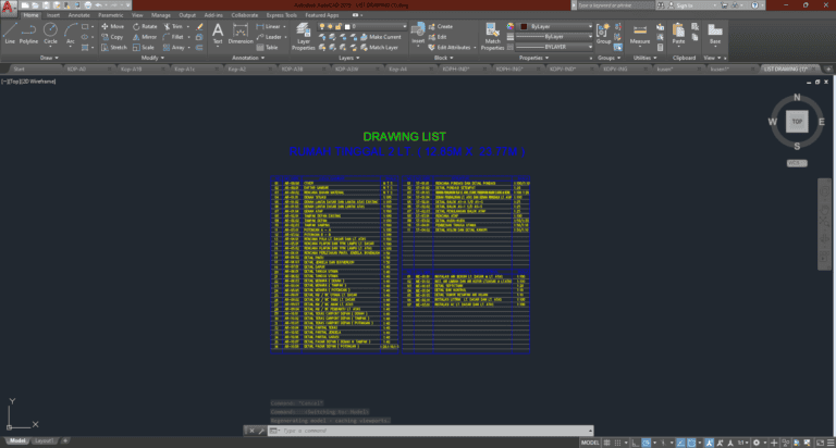Denah dan Gambar CAD Arsitek Gambar Kerja Rumah Tinggal 2LT_LIST ...