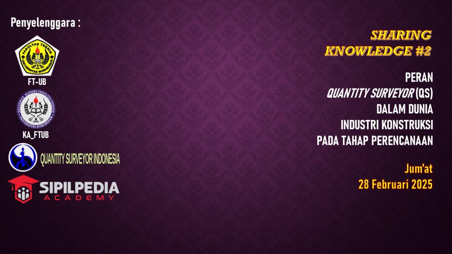 PERAN QUANTITY SURVEYOR (QS) DALAM DUNIA INDUSTRI KONSTRUKSI PADA TAHAP PERENCANAAN | Sipilpedia