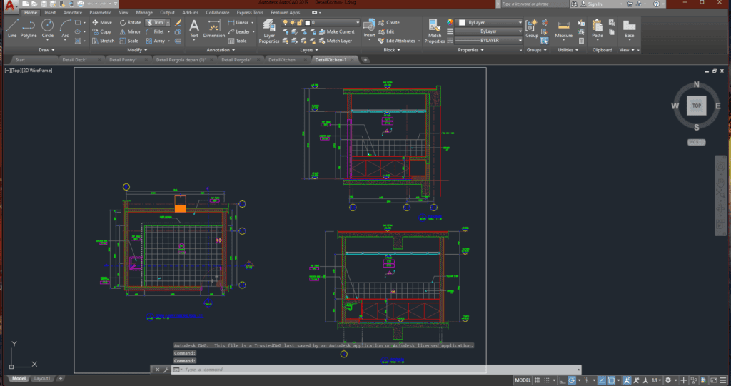 Denah dan Gambar CAD Arsitek Detail Atap_DetailKitchen-1 | Sipilpedia