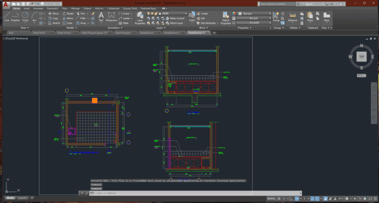 Denah dan Gambar CAD Arsitek Detail Atap_DetailKitchen-2 | Sipilpedia