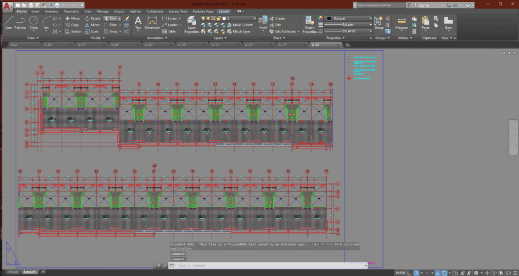 Denah dan Gambar CAD Arsitek Ruko A-14 | Sipilpedia