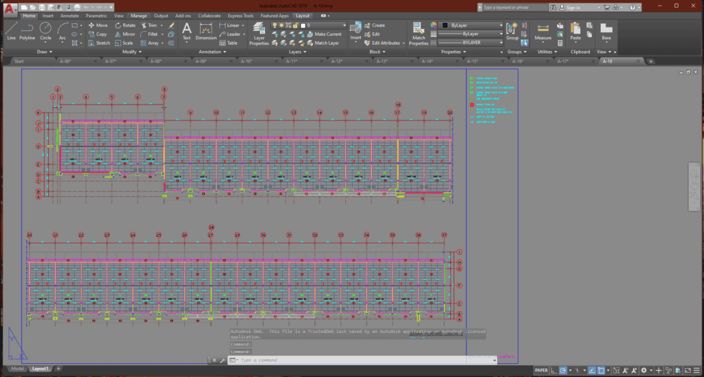Denah dan Gambar CAD Arsitek Ruko A-18 | Sipilpedia