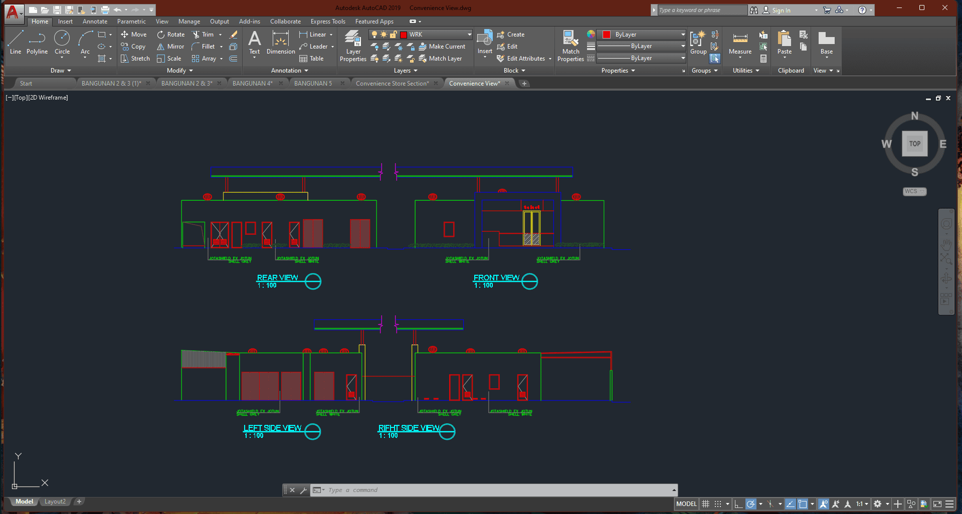 Denah dan Gambar CAD Arsitek SPBU_Convenience View | Sipilpedia