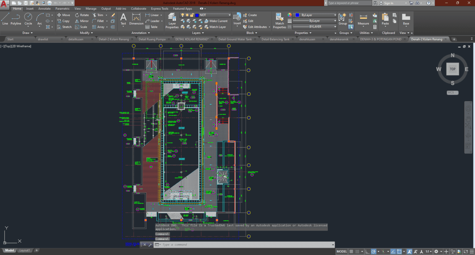 Denah dan Gambar CAD Arsitek Swiming Pool_Denah-2 Kolam Renang | Sipilpedia