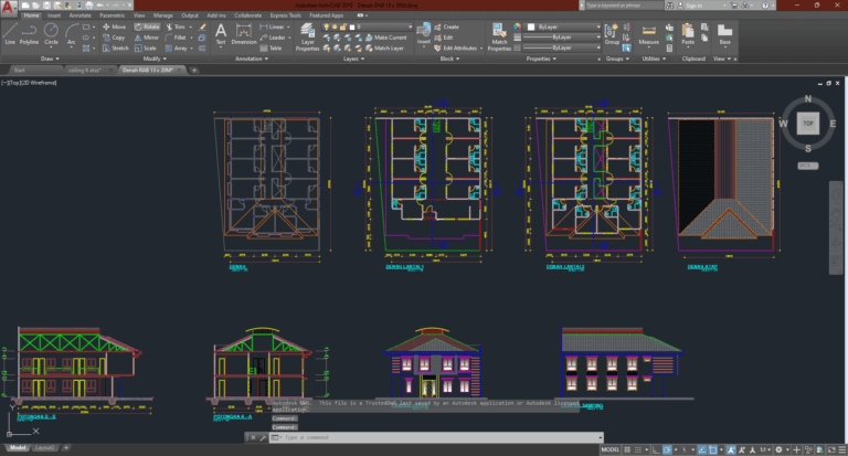 Denah dan Gambar CAD Arsitek_RAB Rumah Tinggal | Sipilpedia