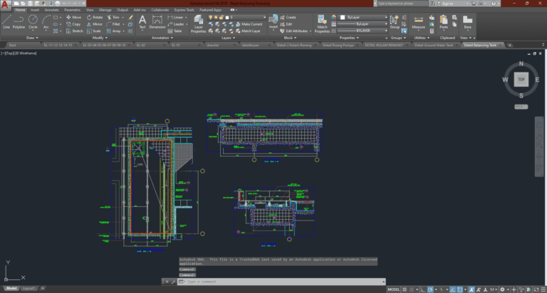 Denah dan Gambar CAD Arsitek Swiming Pool_Detail Balancing Tank ...