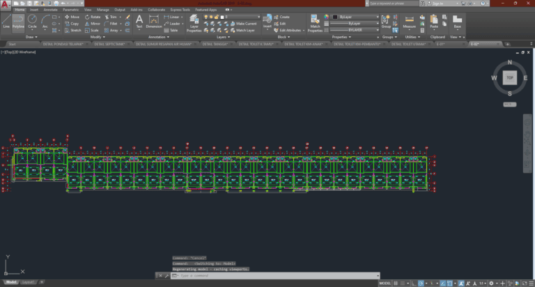Denah dan Gambar CAD Arsitek Ruko_ ME Ruko E-02 | Sipilpedia