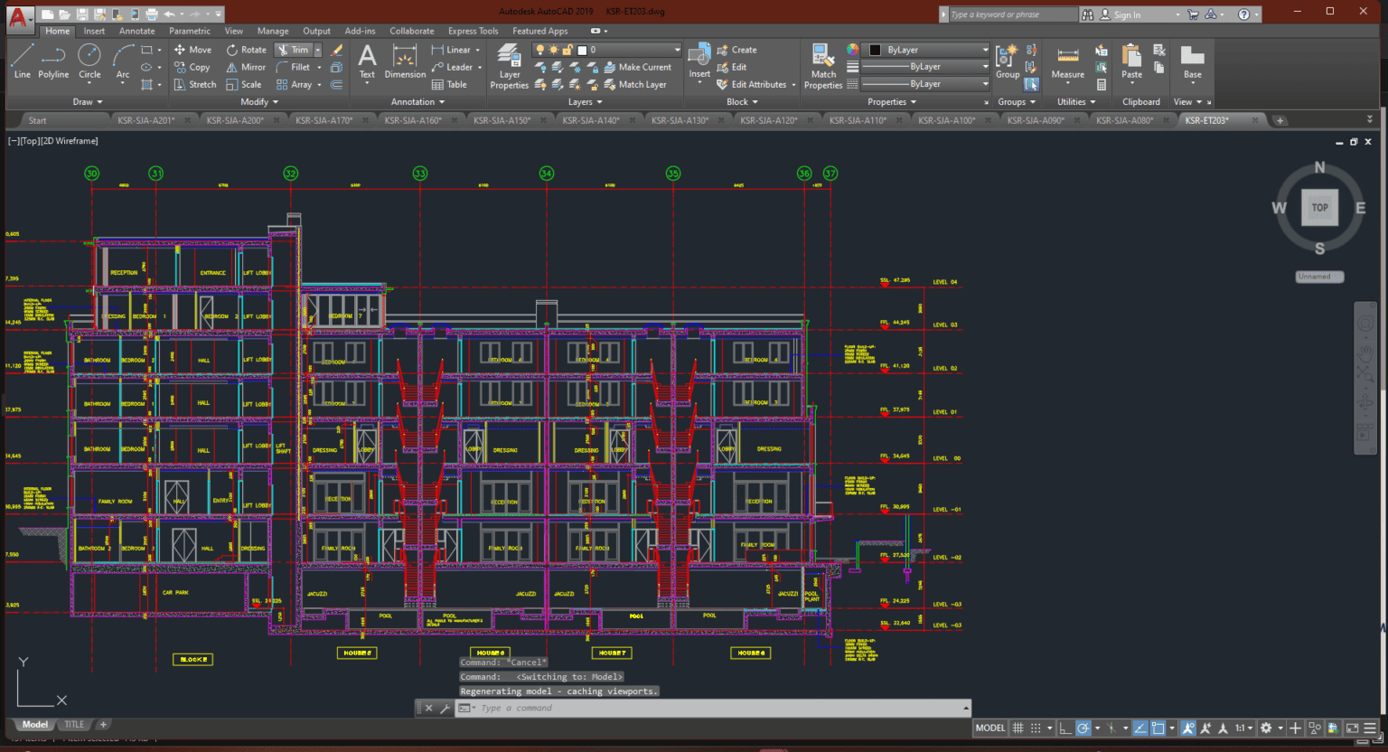 Denah dan Gambar CAD High Building Apartment_KSR-ET203 | Sipilpedia