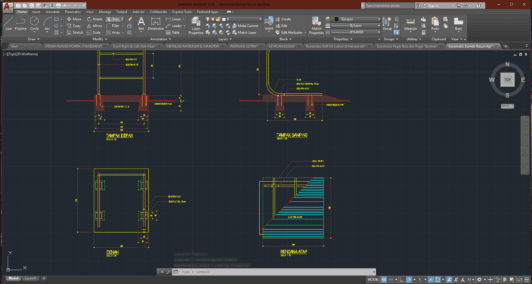 Denah dan Gambar CAD Arsitek SPBU_Konstruksi Rumah Racun Api | Sipilpedia