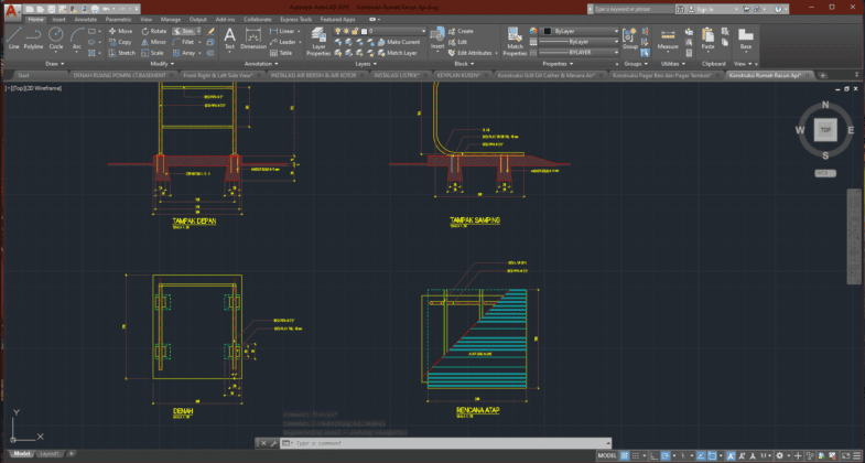 Denah dan Gambar CAD Arsitek SPBU_Konstruksi Rumah Racun Api | Sipilpedia