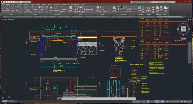 Denah dan Gambar CAD Arsitek SPBU_Konstruksi Septicktank dan Sumur ...