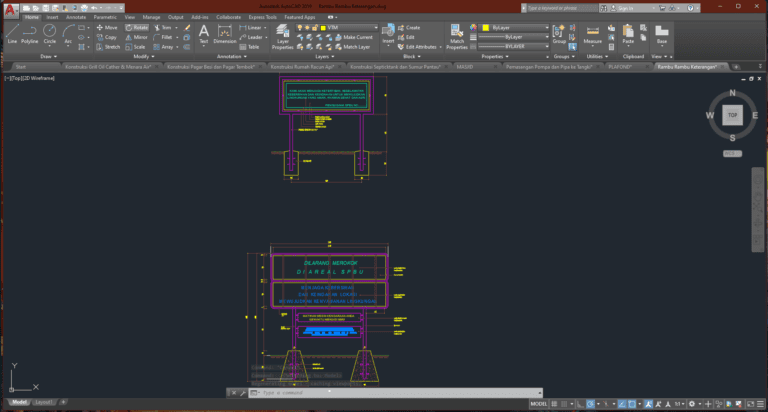 Denah dan Gambar CAD Arsitek SPBU_Rambu Rambu Keterangan | Sipilpedia