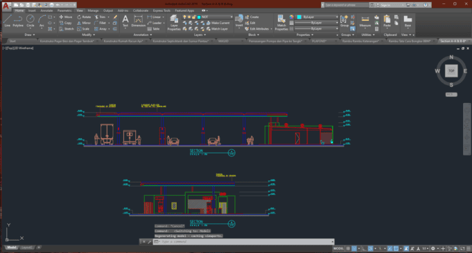 Denah dan Gambar CAD Arsitek SPBU_Section A-A & B-B | Sipilpedia