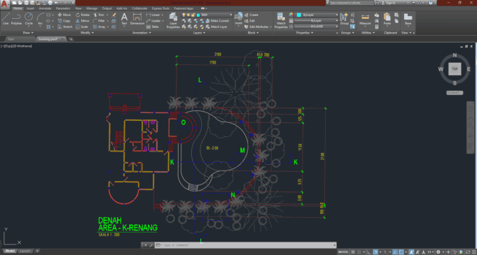 Denah dan Gambar CAD Arsitek Swiming Pool_Swiming pool | Sipilpedia
