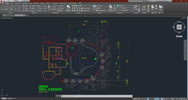 Denah dan Gambar CAD Arsitek Swiming Pool_Swiming pool | Sipilpedia