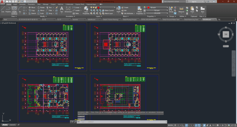 Denah dan Gambar CAD Arsitek Wisma 3 Lantai_denah kusen | Sipilpedia