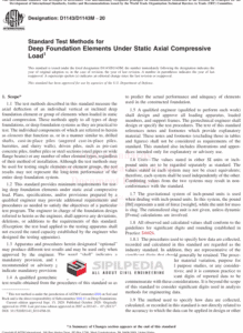 ASTM D1143 D1143M-20 Standard Test Methods for Deep Foundation Elements ...