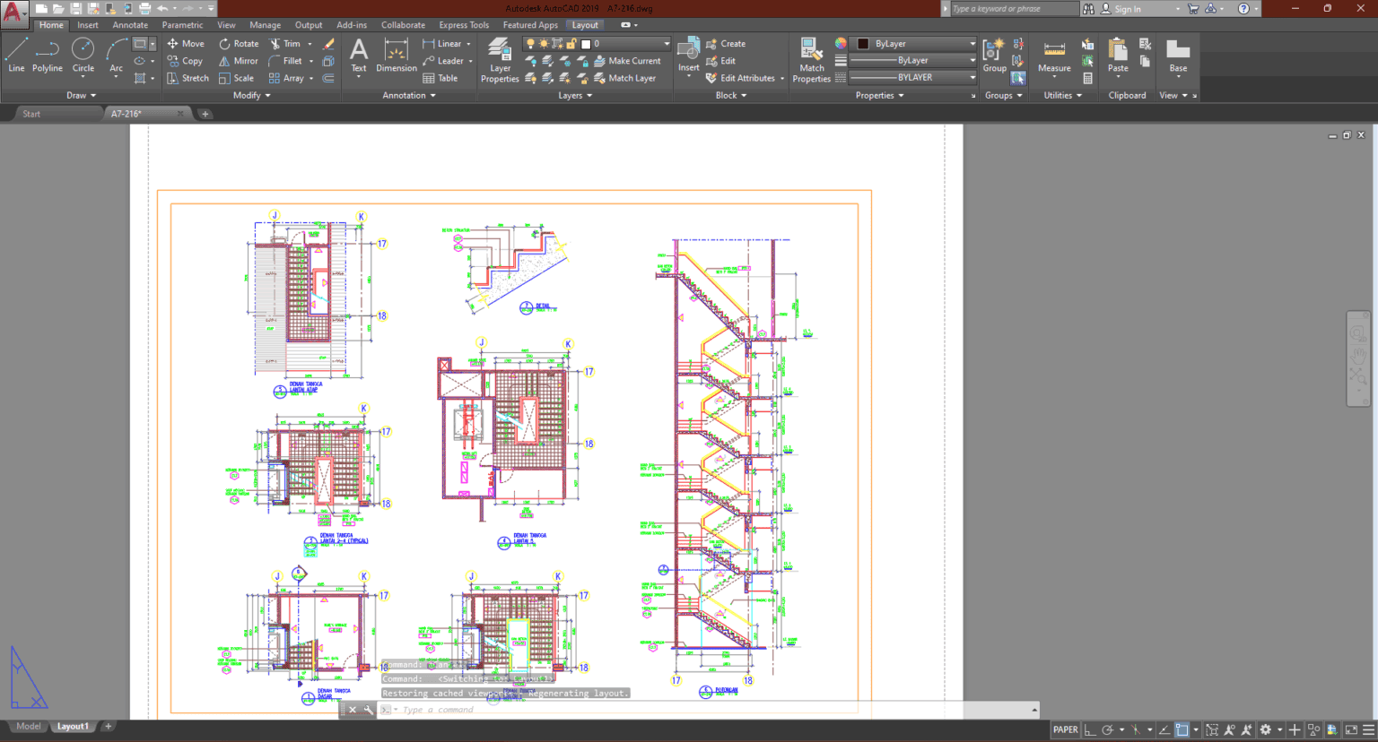 Denah dan Gambar CAD High Building Hotel_Ramp A7-216 | Sipilpedia