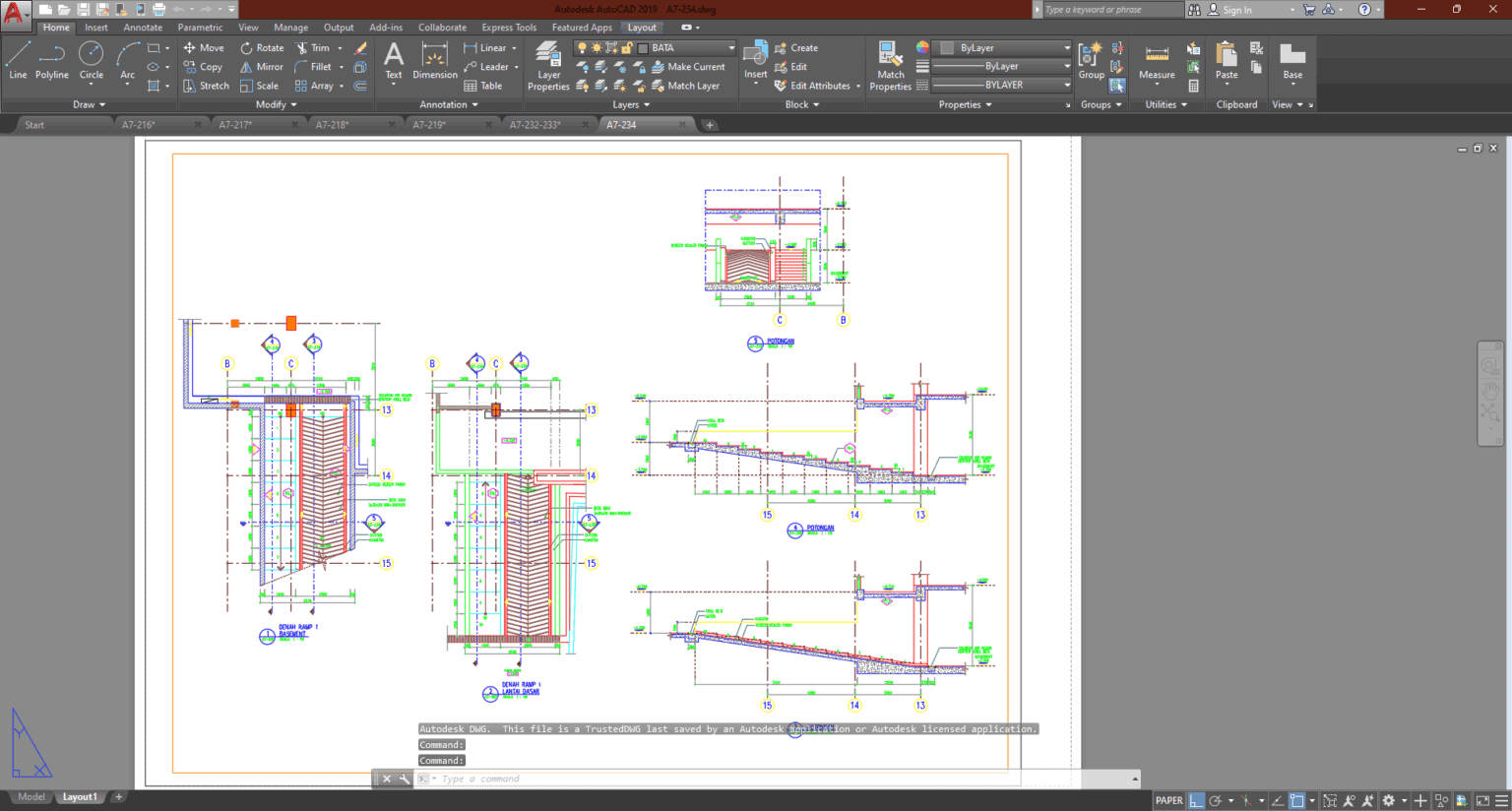 Denah dan Gambar CAD High Building Hotel_Ramp A7-234 | Sipilpedia
