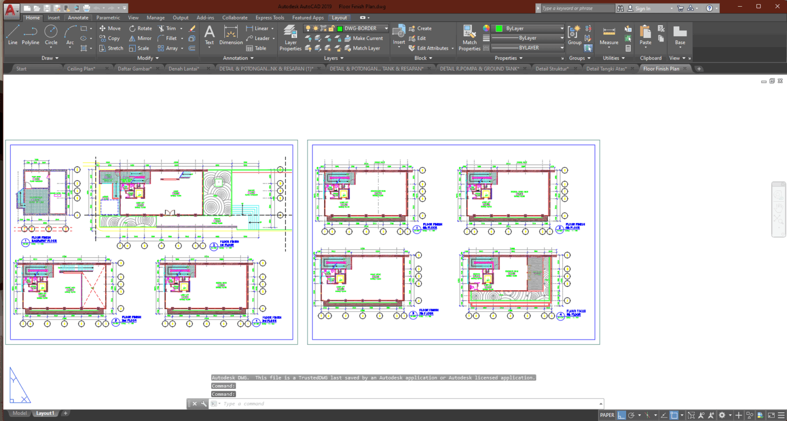 Denah dan Gambar CAD High Building Hotel_Floor Finish Plan | Sipilpedia