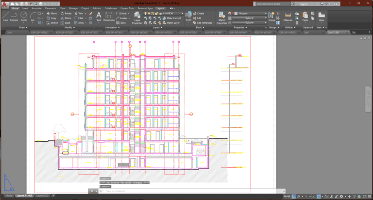 Denah dan Gambar CAD High Building Apartment_SJA-D-200 | Sipilpedia