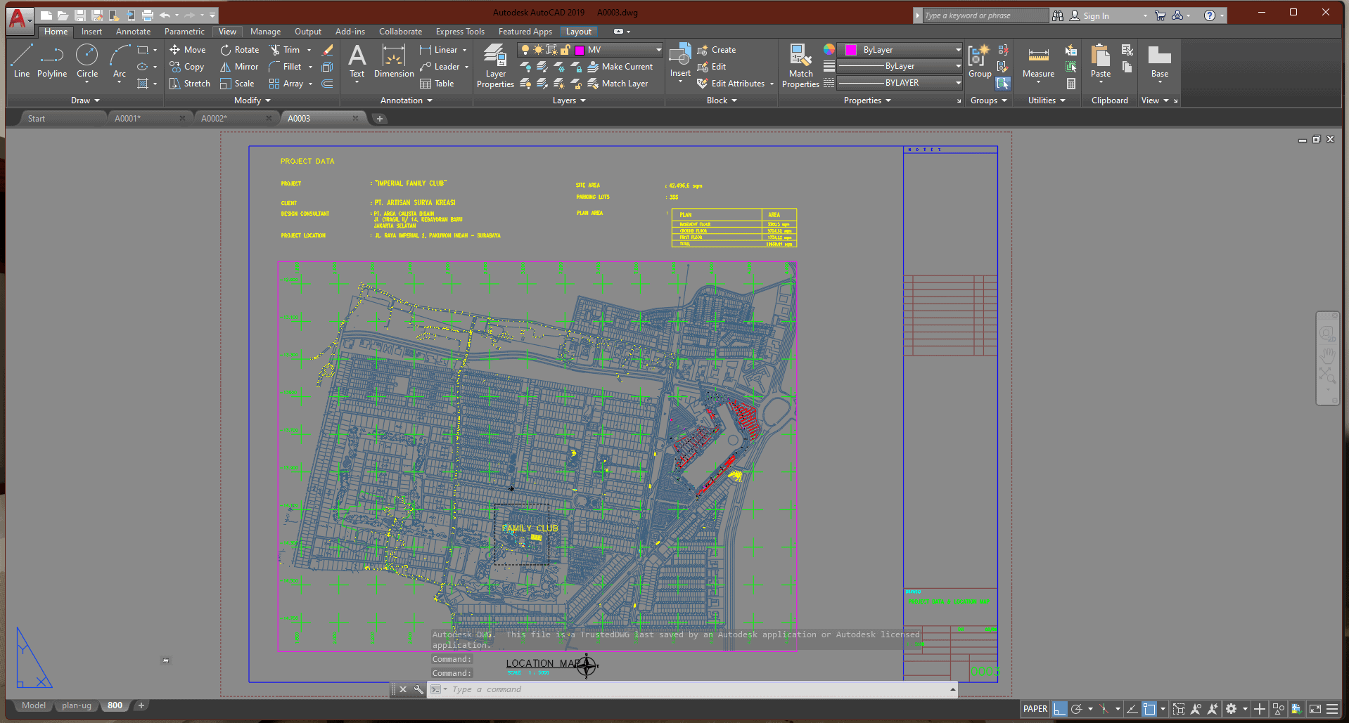Denah dan Gambar CAD High Building Mall_A0003 | Sipilpedia