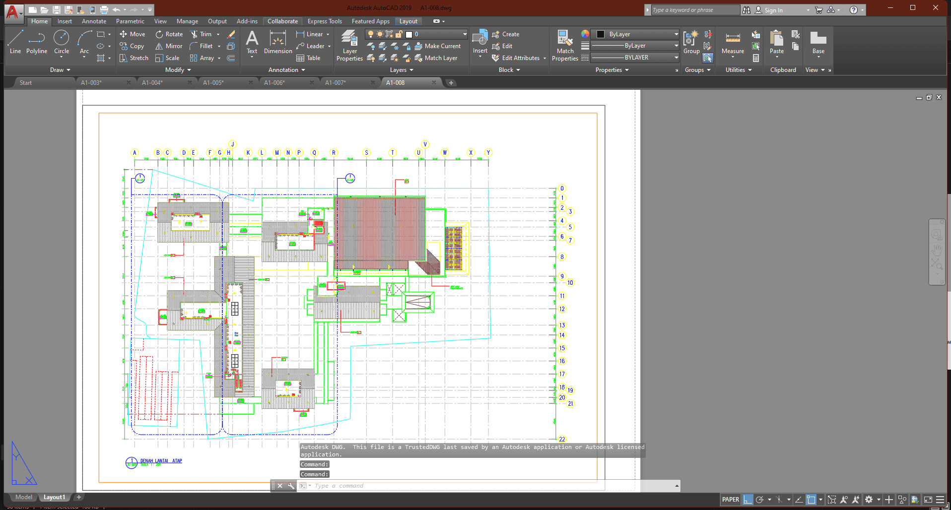 Denah dan Gambar CAD High Building Hotel A1-008 | Sipilpedia