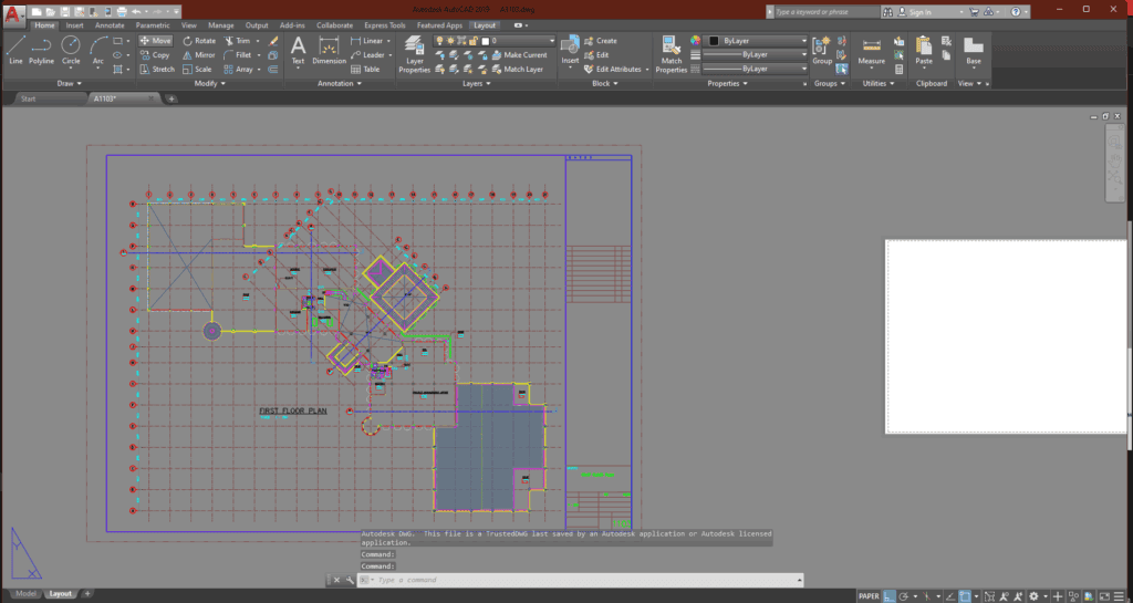 Denah dan Gambar CAD High Building Mall_A1103 | Sipilpedia