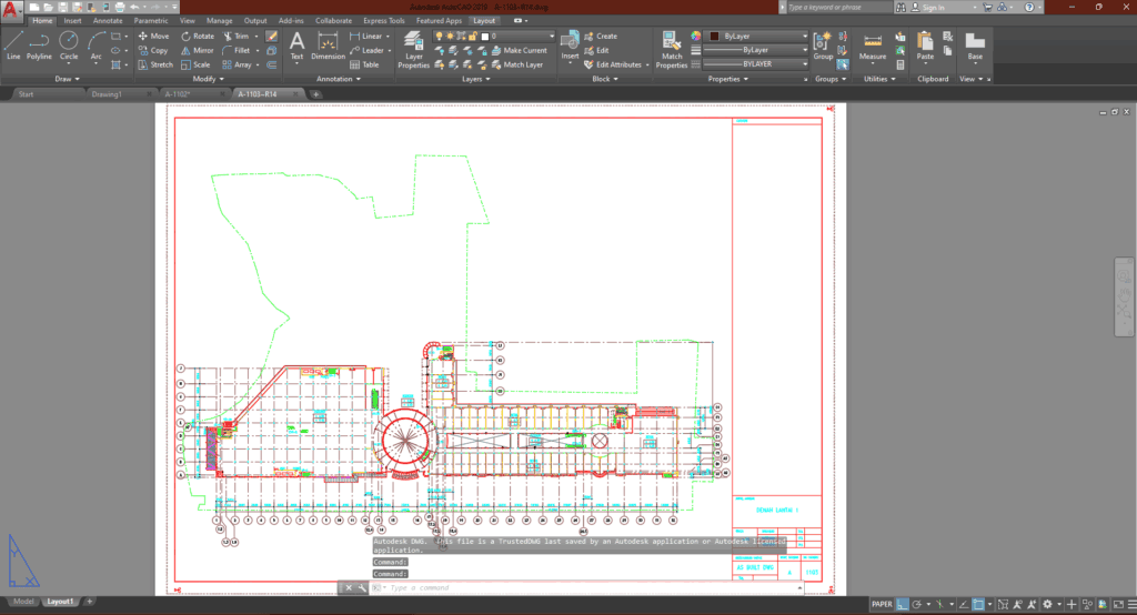 Denah dan Gambar CAD High Building MALL_A1103~R14 | Sipilpedia