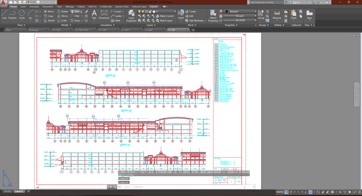Denah dan Gambar CAD High Building MALL_A-1301 | Sipilpedia