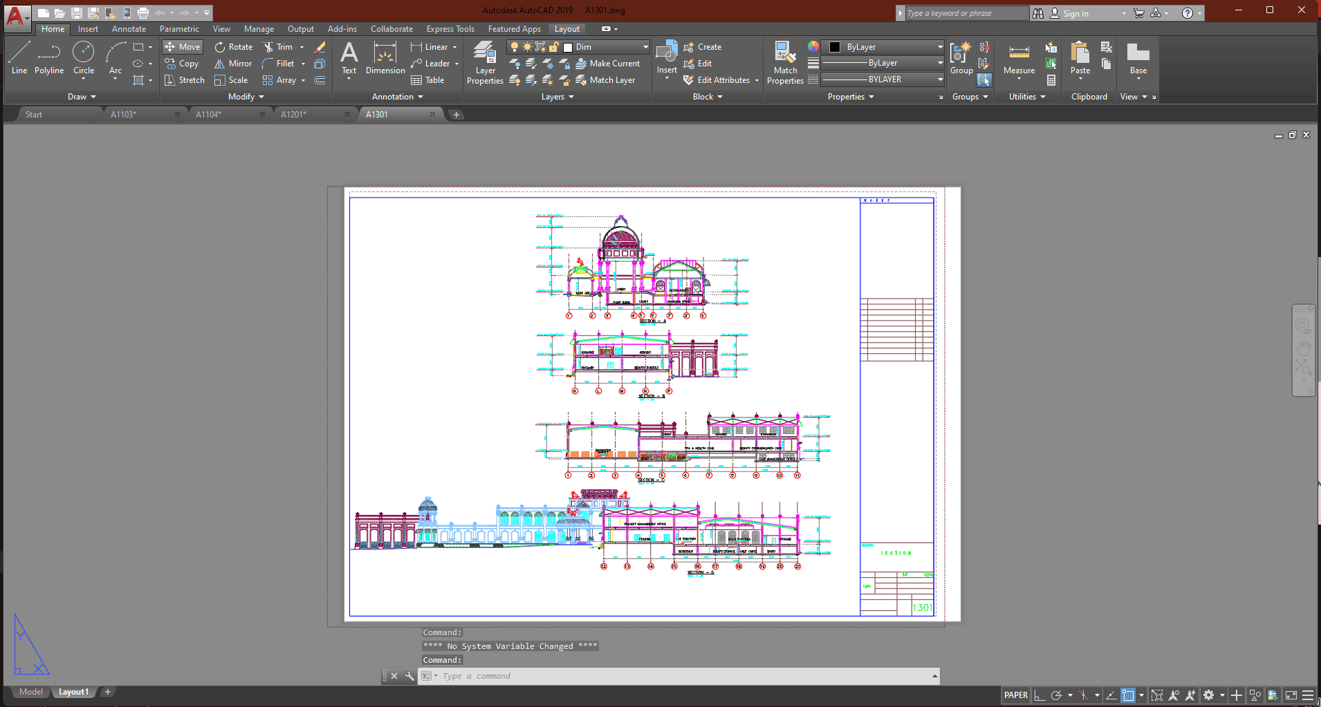 Denah dan Gambar CAD High Building Mall_A1301 | Sipilpedia