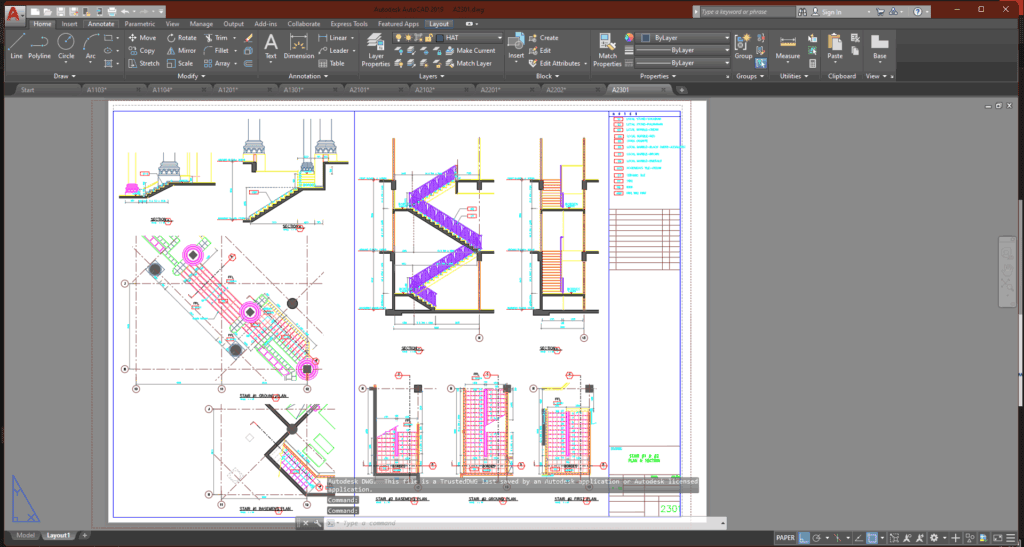 Denah dan Gambar CAD High Building Mall_A2301 | Sipilpedia