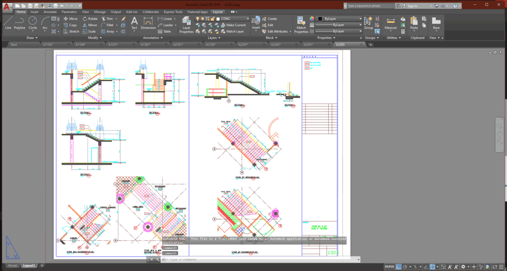 Denah dan Gambar CAD High Building Mall_A2305 | Sipilpedia