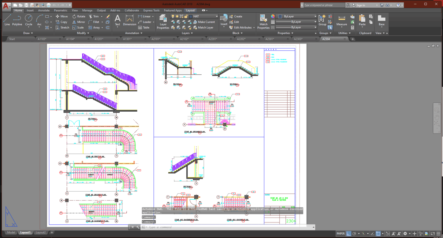 Denah dan Gambar CAD High Building Mall_A2304 | Sipilpedia