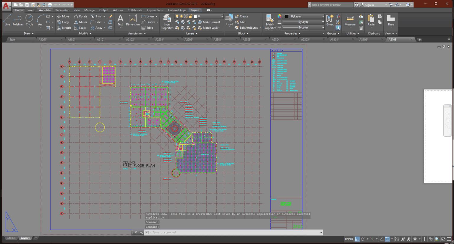 Denah dan Gambar CAD High Building Mall_A3103 | Sipilpedia