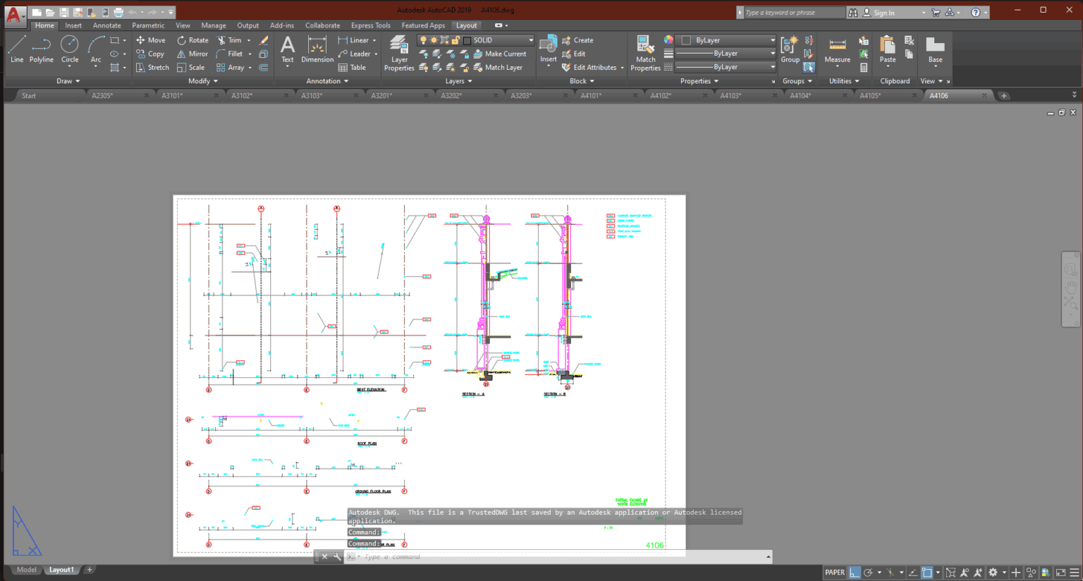 Denah dan Gambar CAD High Building Mall_A4106 | Sipilpedia