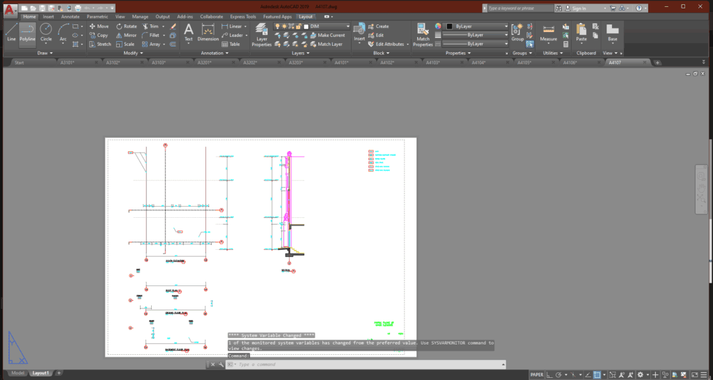 Denah dan Gambar CAD High Building Mall_A4107 | Sipilpedia