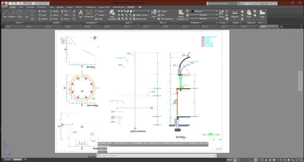 Denah dan Gambar CAD High Building Mall_A4201 | Sipilpedia