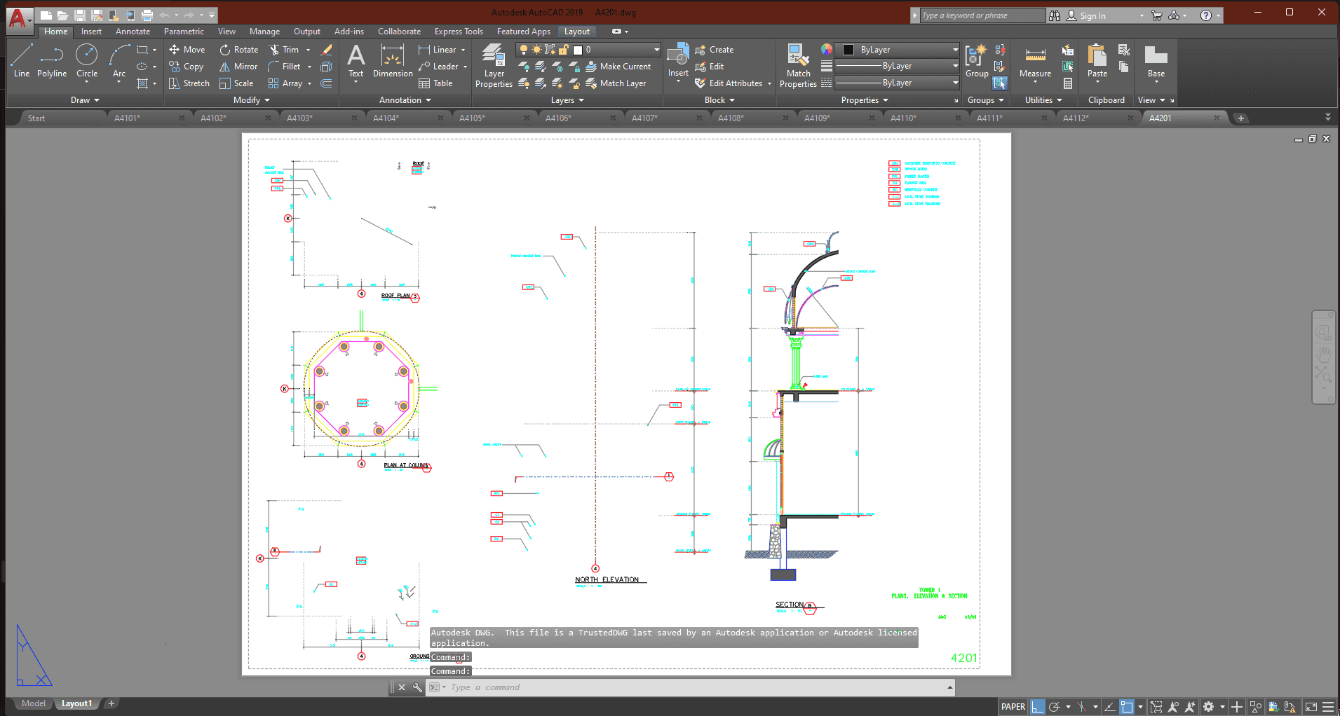 Denah dan Gambar CAD High Building Mall_A4201 | Sipilpedia