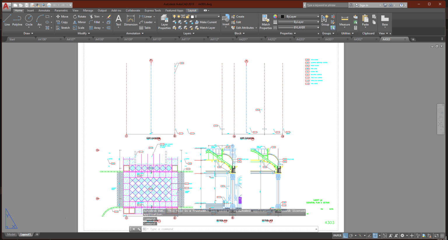 Denah dan Gambar CAD High Building Mall_A4303 | Sipilpedia