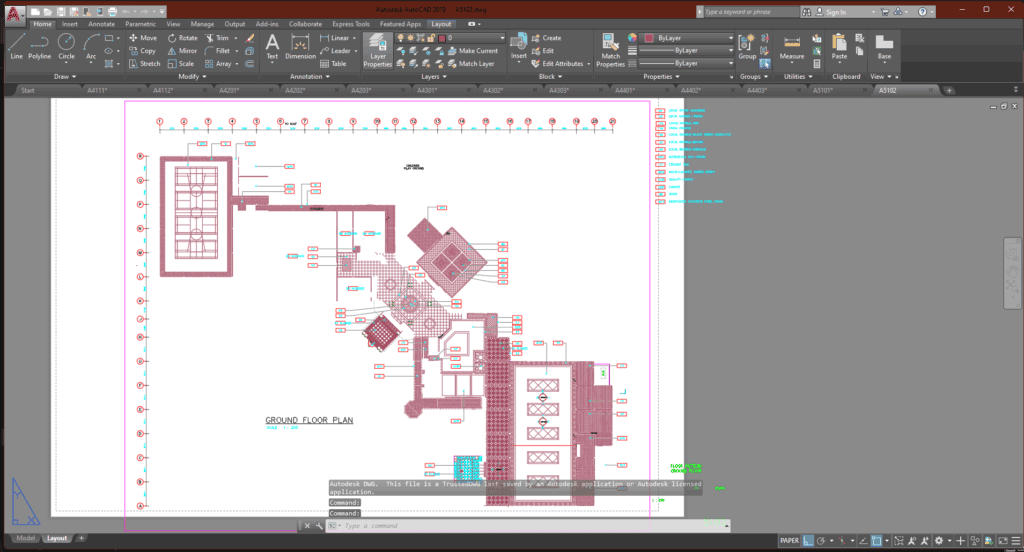 Denah dan Gambar CAD High Building Mall_A5202 | Sipilpedia