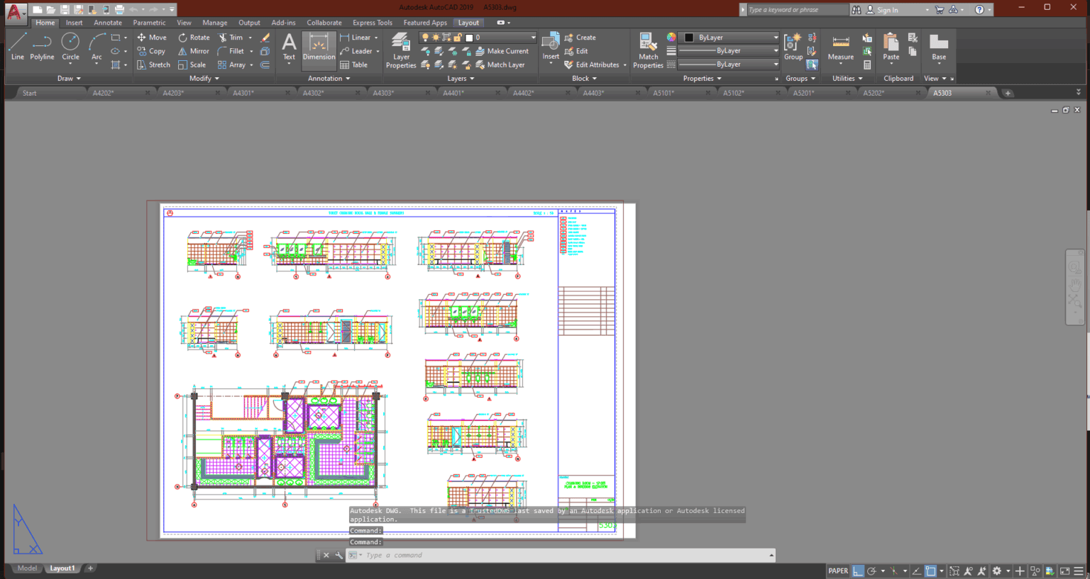 Denah dan Gambar CAD High Building Mall_A5301 | Sipilpedia