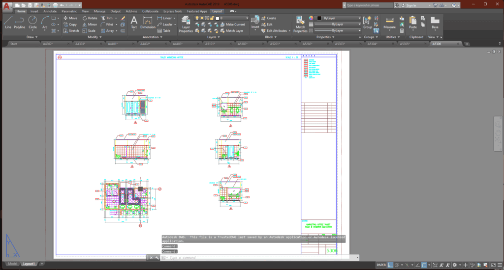 Denah dan Gambar CAD High Building Mall_A5306 | Sipilpedia