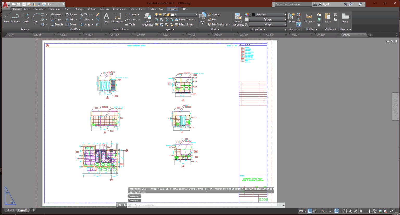 Denah dan Gambar CAD High Building Mall_A5306 | Sipilpedia