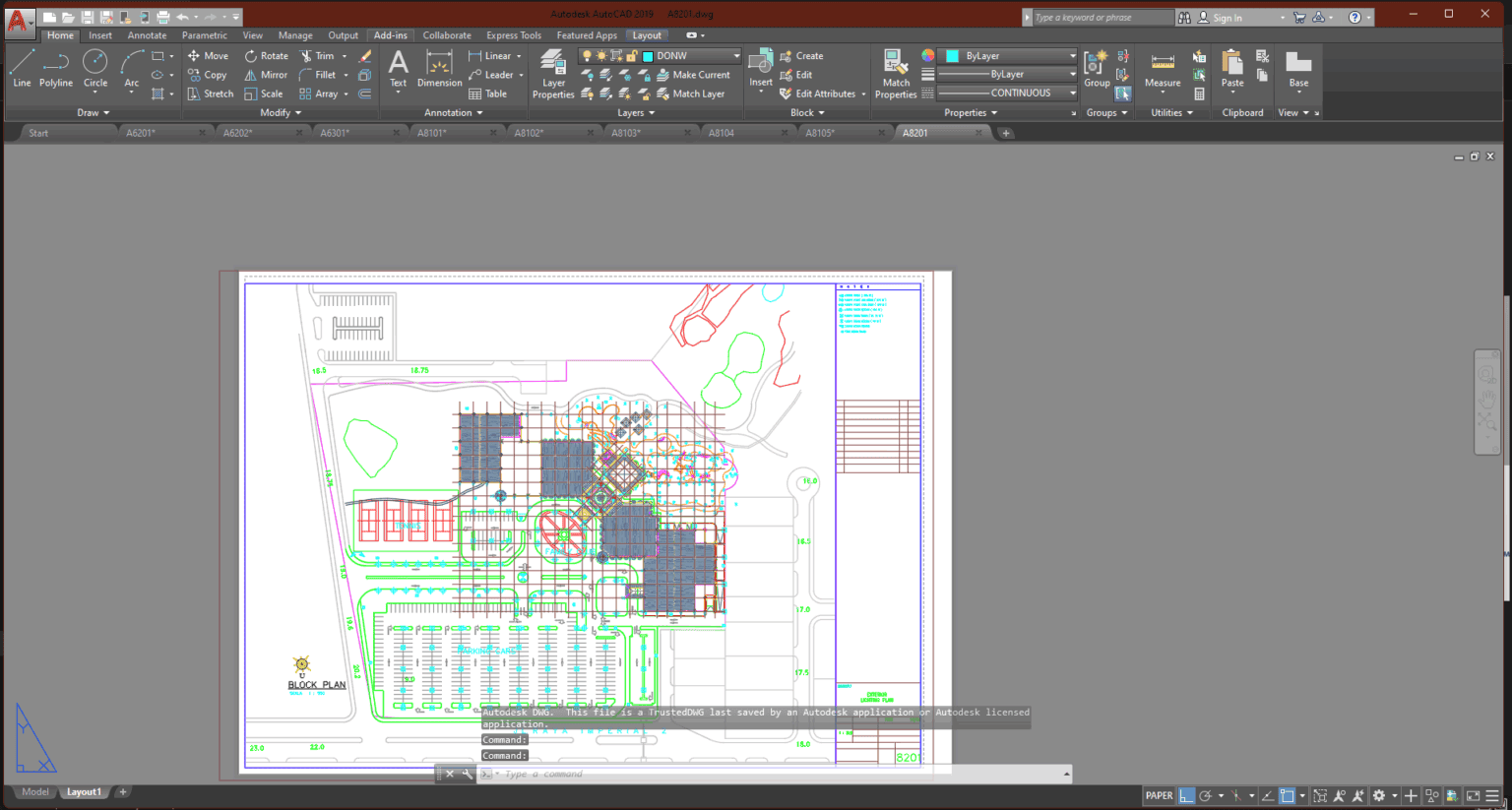 Denah dan Gambar CAD High Building Mall_A8201 | Sipilpedia