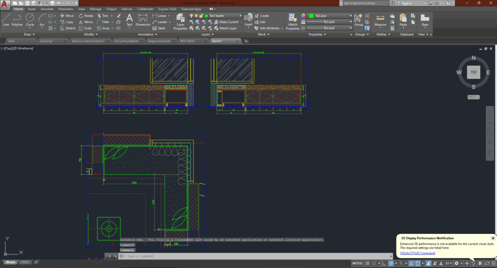Denah dan Gambar CAD Interior_Bench | Sipilpedia