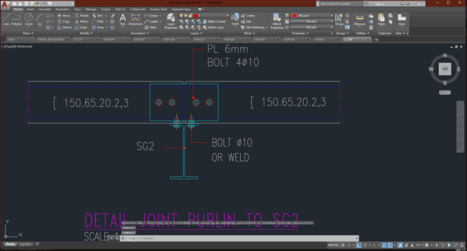 Denah dan Gambar CAD Struktur_Engsel C150P | Sipilpedia